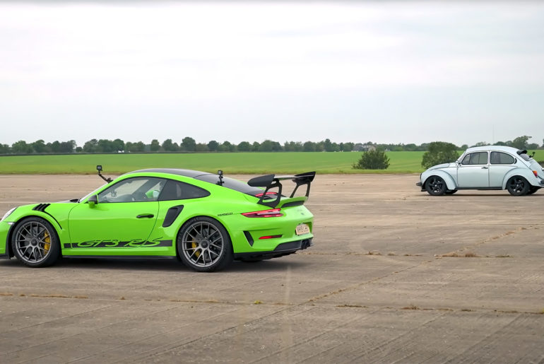 Tesla Model S-Powered Volkswagen Beetle Takes On Porsche GT3 RS in Drag ...