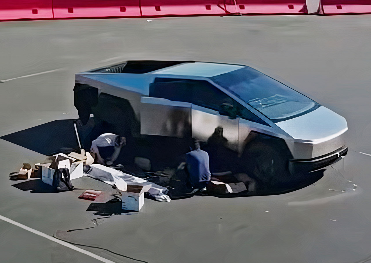 Camouflaged Tesla Cybertruck Prototype Spotted at Fremont Factory in ...