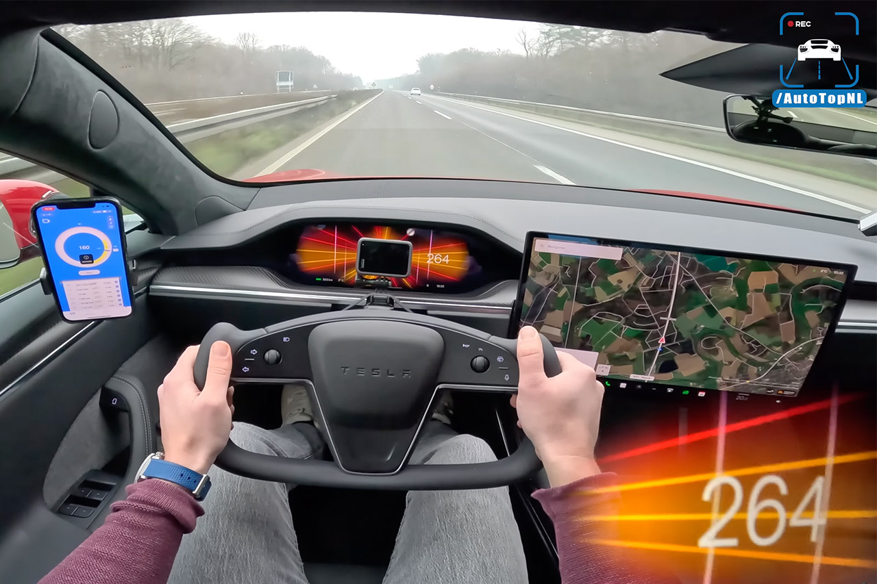 It Took A Tesla Model S Plaid Just 14 Seconds To Hit 166mph On Germany
